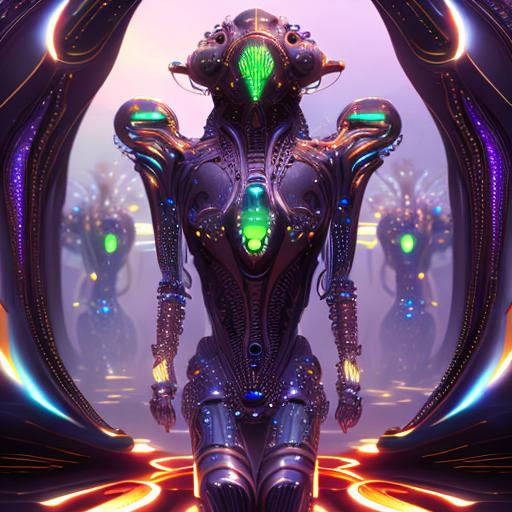 A visually stunning depiction featuring biomechan...