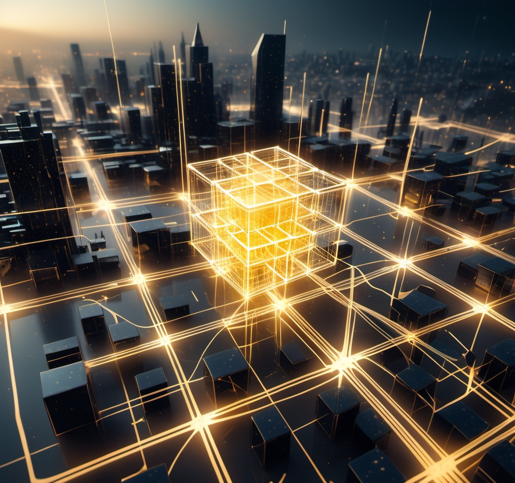 An abstract representation of a quantum entangled ne...