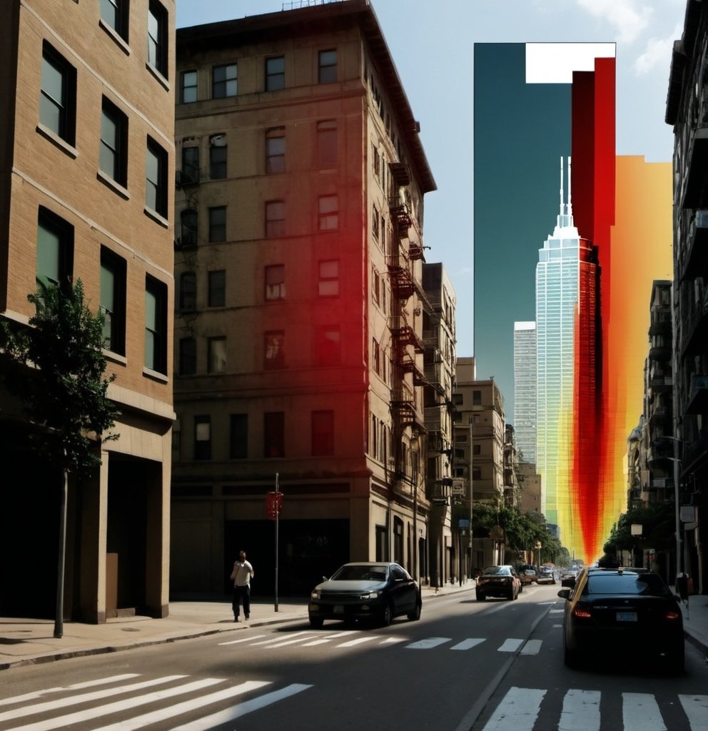 Visuals of urban heat islands with graphics showing...