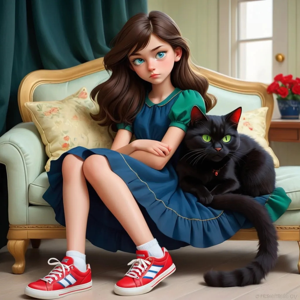 a beautiful 15 year old girl with dark brown hair an...