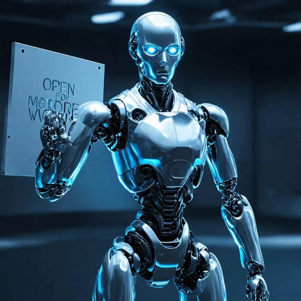 Highly detailed futuristic 3D rendering of a humanoi...