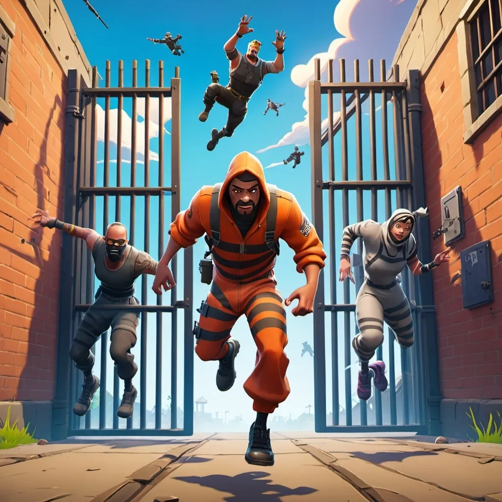 Fortnite cover art, maximum security prison, with a...