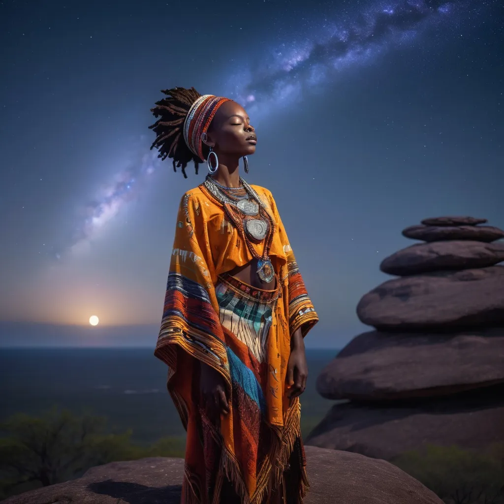A stunning young African shaman astral travels.