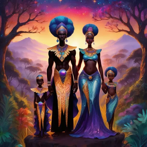 A royal African family with fantastical settings