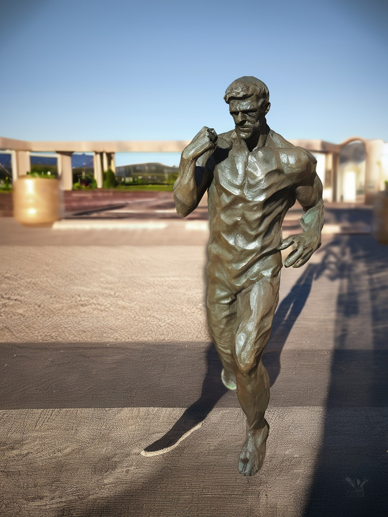Rodin style man, realistic, expressive, textured, br...