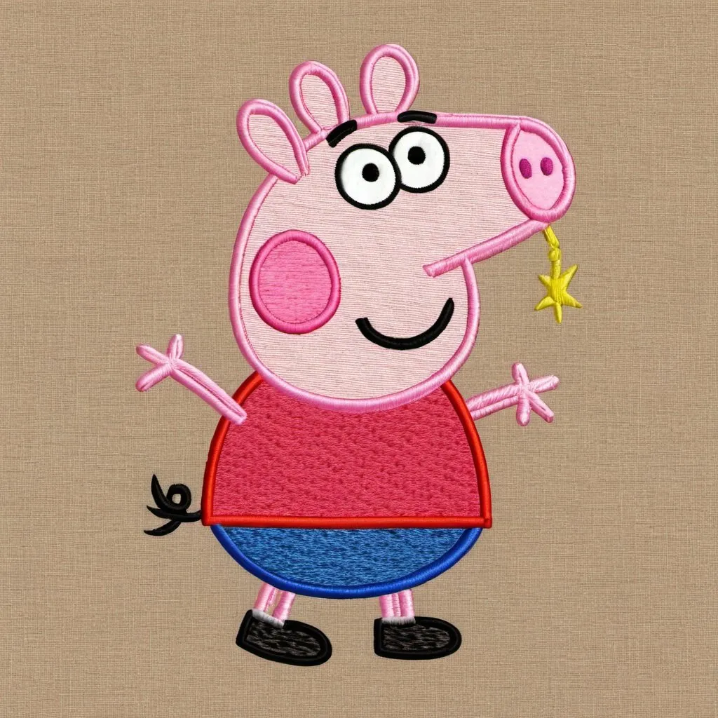 Create a embroidered kids favourite aimal peppa pig...