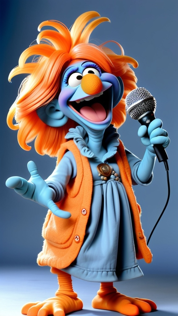 Fraggle Rock style, Fraggle laughing granny muppet,...