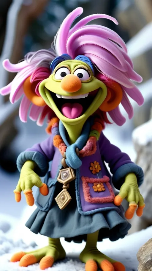 Fraggle Rock style, Fraggle laughing granny muppet,...