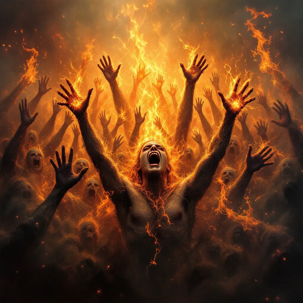 Emerging from a swath of treacherous devouring flame...