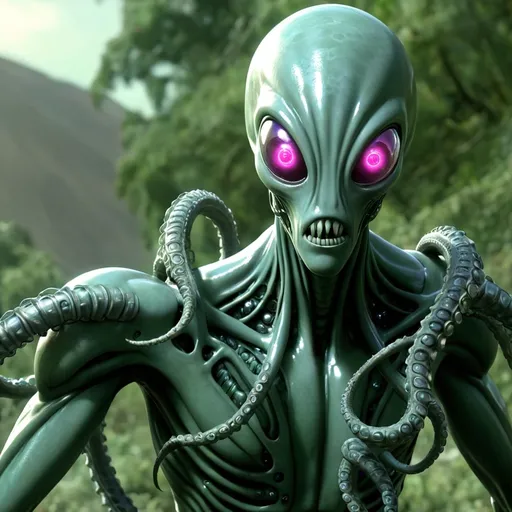 Alien tentacle cyborg invades earth