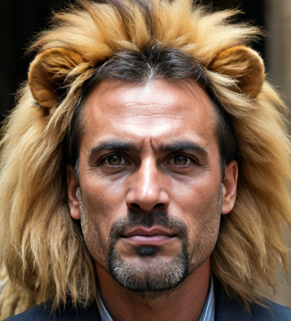 A man with lion face