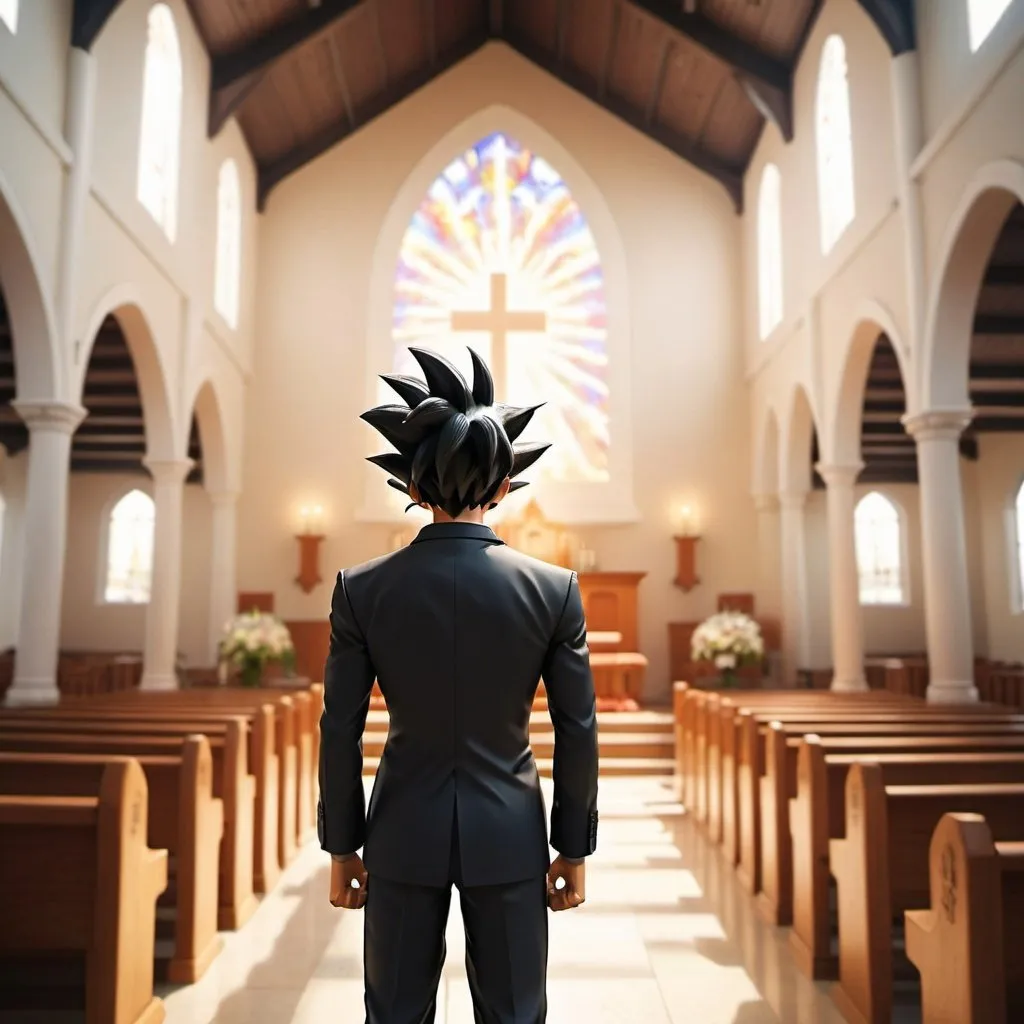 GOKU with suit mourn in the funeral of Akira Toriyam...