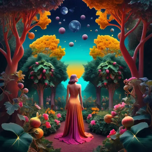 Surreal image (Salvadore Dahli style). A Lush colorf...