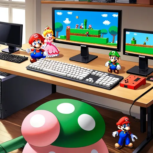 anime, Japanese illustration, macro, Home office set...
