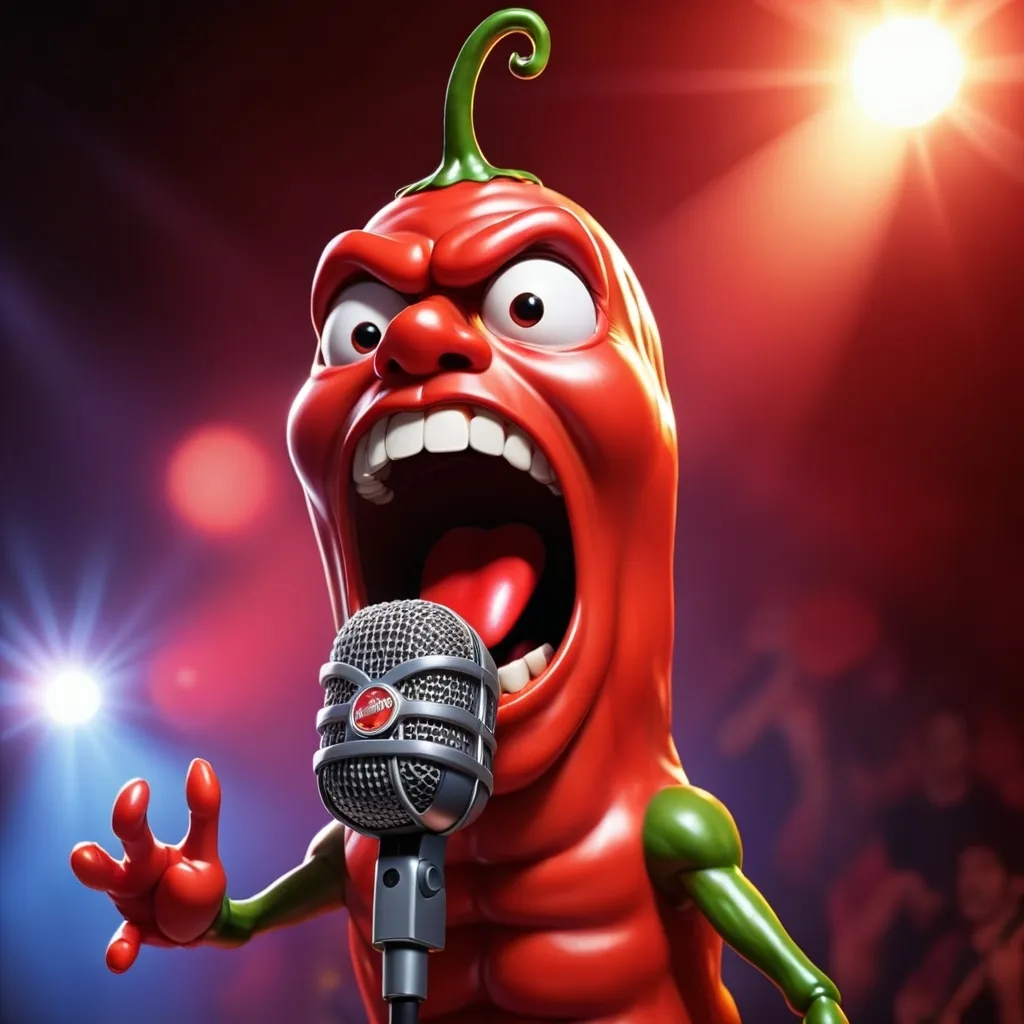Stage background, music theme, Chili pepper singing...