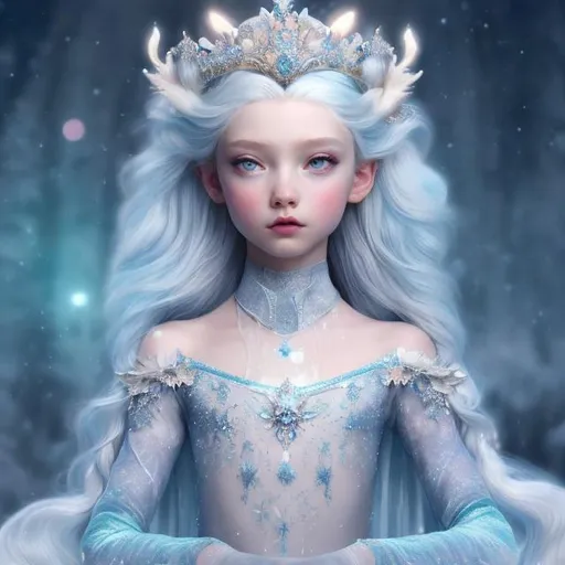 Dream, snow girl in a bottle, hyper-realistic look,... | OpenArt