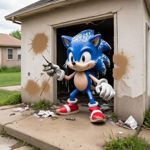 sonic the hedgehog puking after a night of drinking