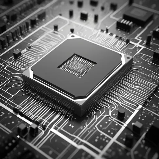 illustration of an electronics circuit surrounding a...