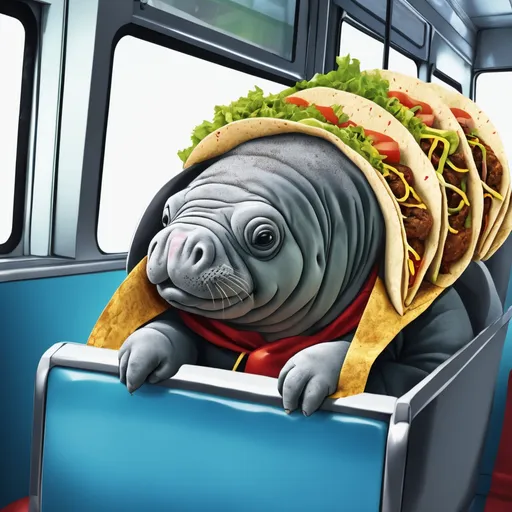 Dapper hippo on a train