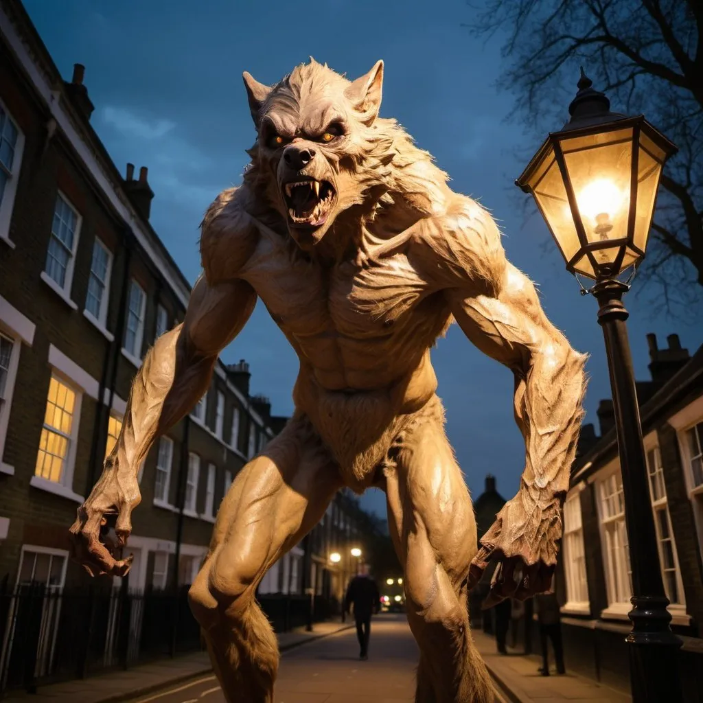 the werewolf monsters of london, golden hour outdoor...