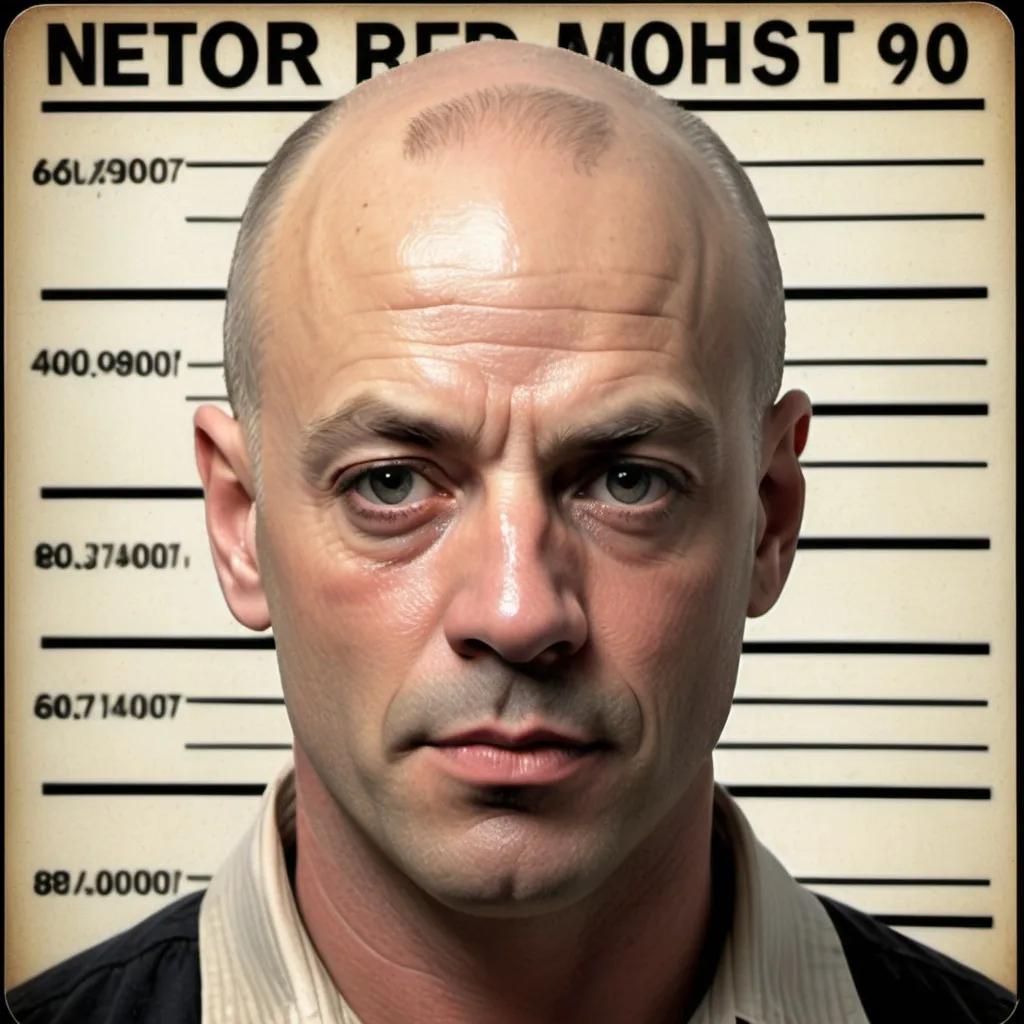 a bald man realistic retro 1980's action movie hero...