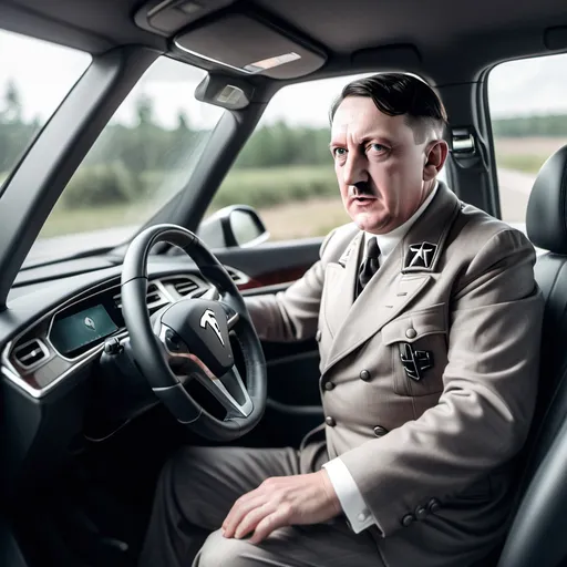 A crazy biologist with moustache in a camper van sea...