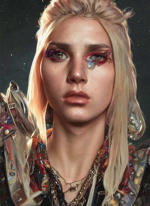 close up portrait painting of a female alternate rock | Stable ...