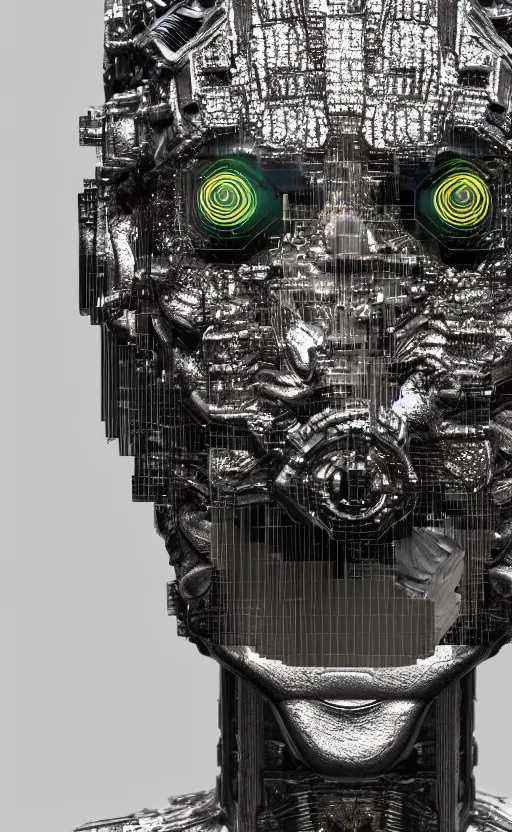 an intricate, detailed face of an android, translucent | Stable ...