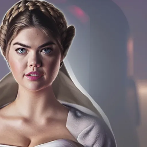 Kate Upton as Princess Leia, 8k, medium shot | Stable Diffusion