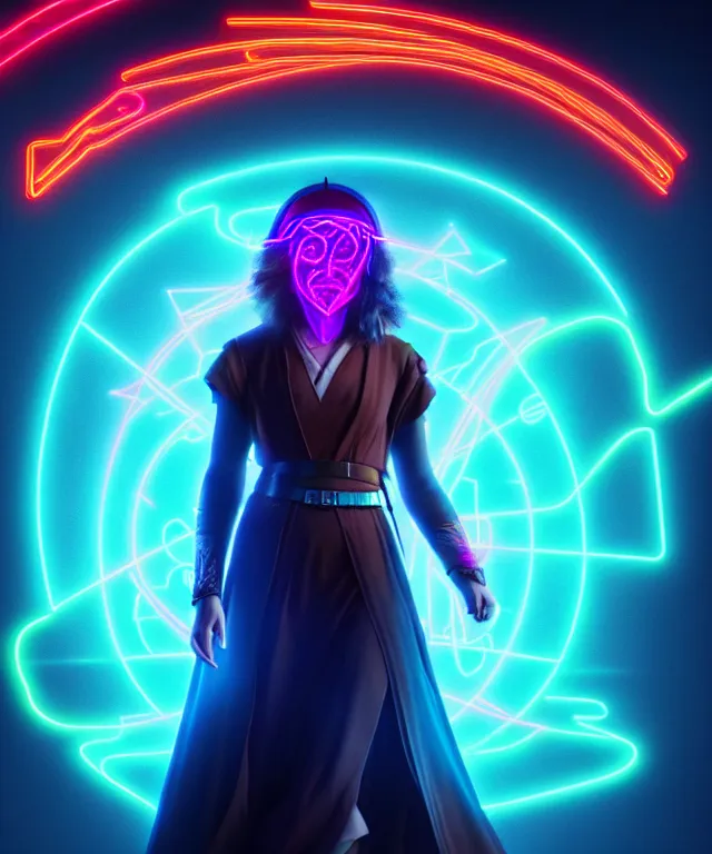 Portrait of a young solo mage wizarding glowing neon | Stable Diffusion ...