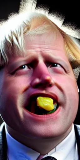 wax boris johnson crying and eating sandwich, melting | Stable ...