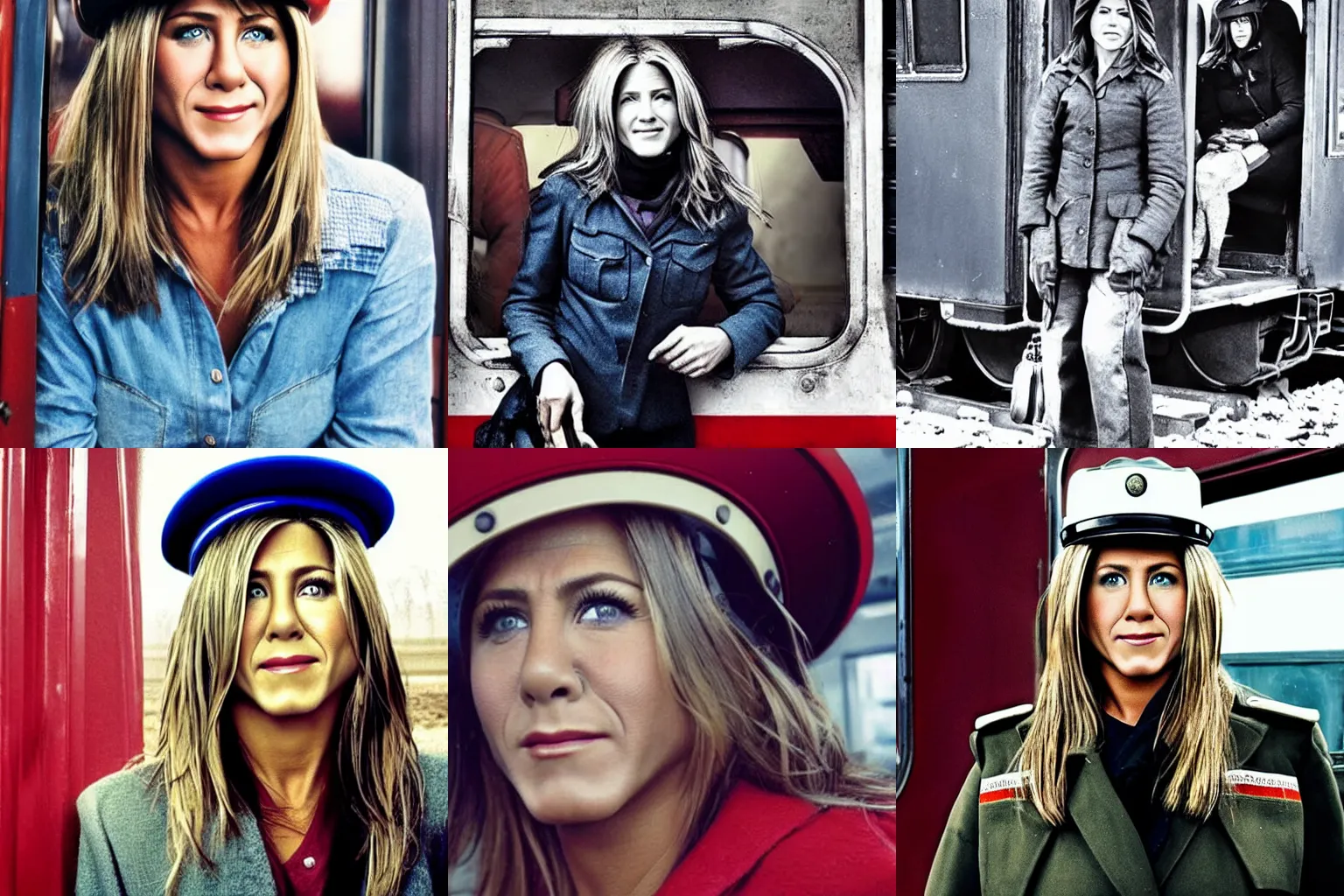 Jennifer Aniston as train car conductor in Russia, | Stable Diffusion | OpenArt