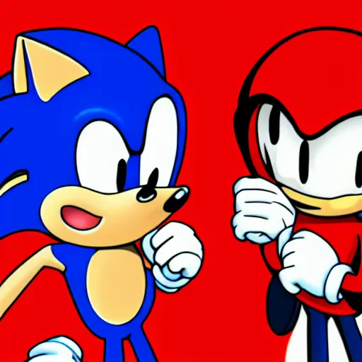 sonic and knuckles smooching each other. long | Stable Diffusion | OpenArt