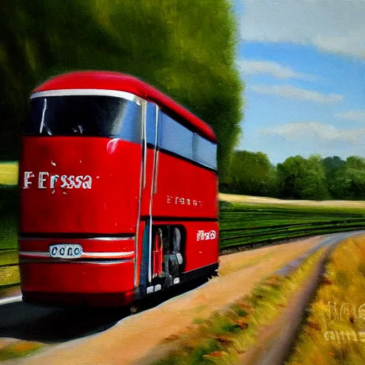 a painting of a Freciarossa ETR 1000 speeding in the | Stable Diffusion | OpenArt