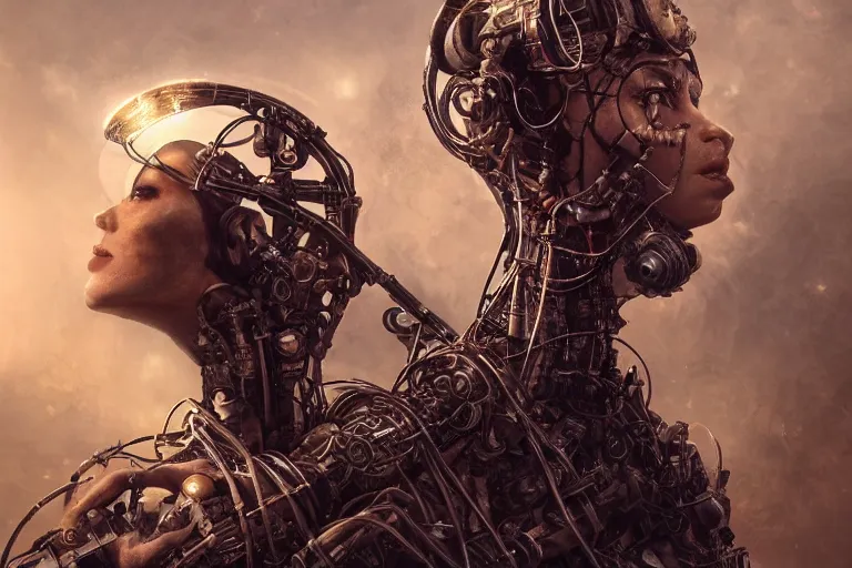 a centered photo of a mystical post apocalyptic cyborg | Stable ...
