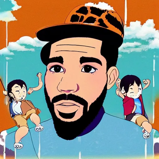rapper drake, in the style of studio ghibli, studio | Stable Diffusion