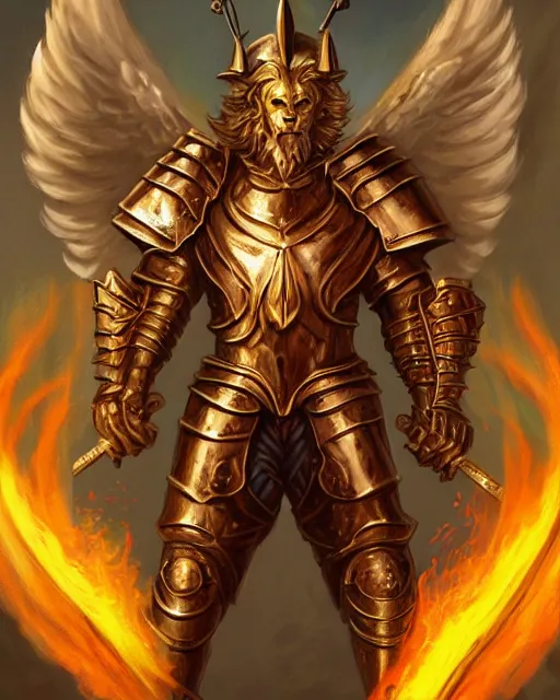 mtg character portrait of a brawny male leonin knight | Stable ...