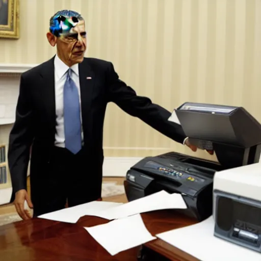 Obama laughing at a map of Libya while sat upon his | Stable Diffusion ...