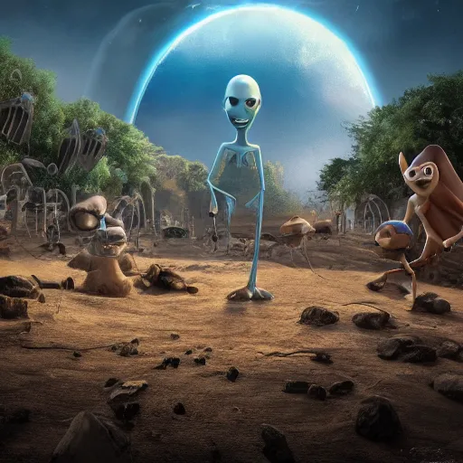 Pixar movie about an alien invasion Ancient Athens, | Stable Diffusion ...