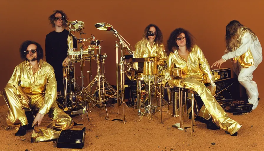 A color photograph by Annie Leibovitz of a band of | Stable Diffusion