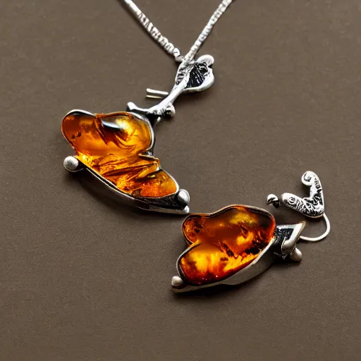 metamorphosis - dragonfly jewelry silver amber | Stable Diffusion | OpenArt