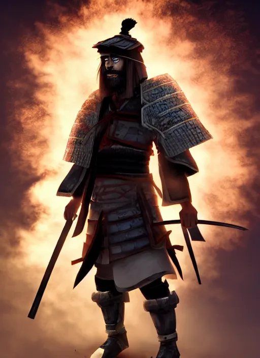 wandering samurai paladin glowing white eyes, shaggy | Stable Diffusion ...