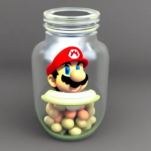 mario trapped in a pill bottle | Stable Diffusion | OpenArt