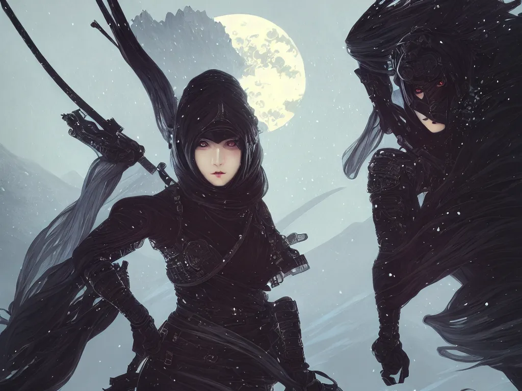 portrait ninja gaiden girl, armored black mirror ninja | Stable ...