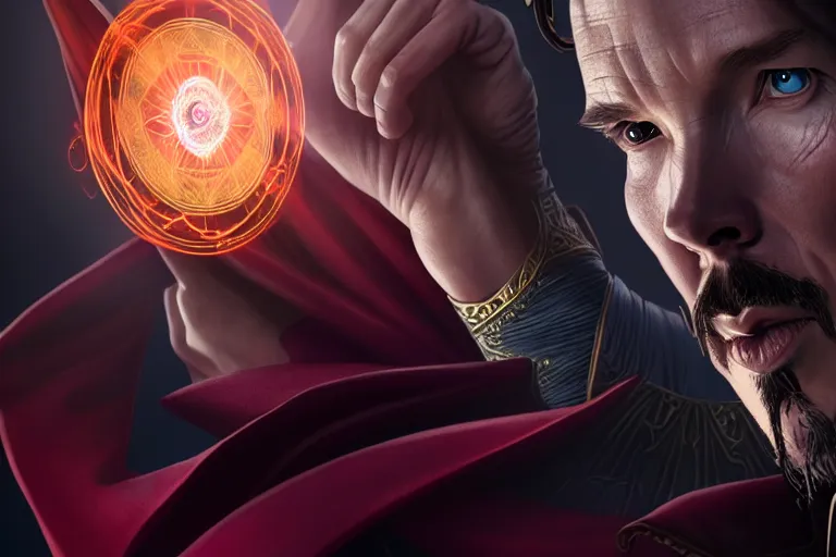 portrait of doctor strange making a spell, sharp | Stable Diffusion ...