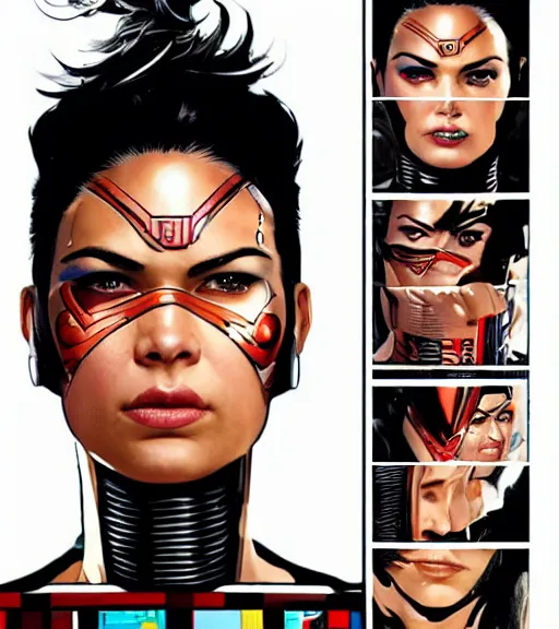 maori female android, by MARVEL comics and Sandra | Stable Diffusion ...