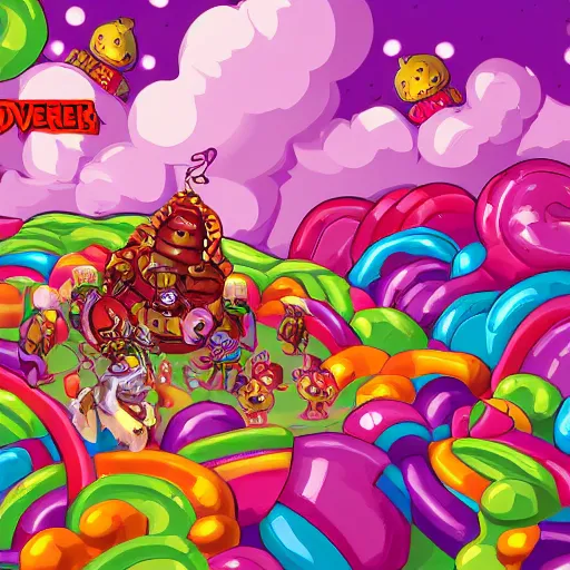 the Doomslayer's adventure in Candy Land, 4k, highly | Stable Diffusion | OpenArt
