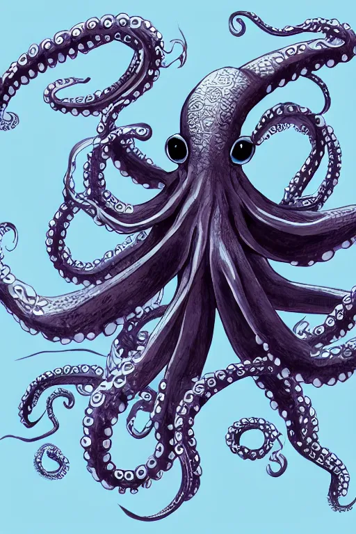 key anime visuals of an octopus ninja, fighting with a | Stable Diffusion
