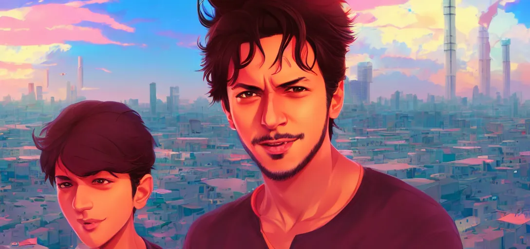 ⁠portrait of Imran Khan, Karachi skyline background, | Stable Diffusion ...