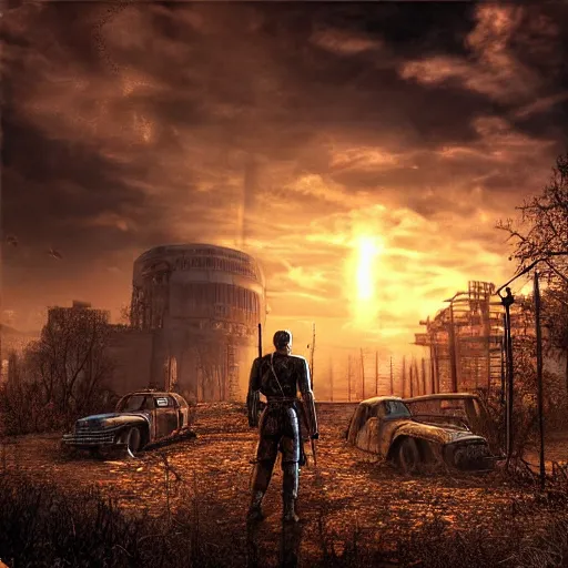 art of fallout, photo, realistic, hdr, golden hour | Stable Diffusion ...